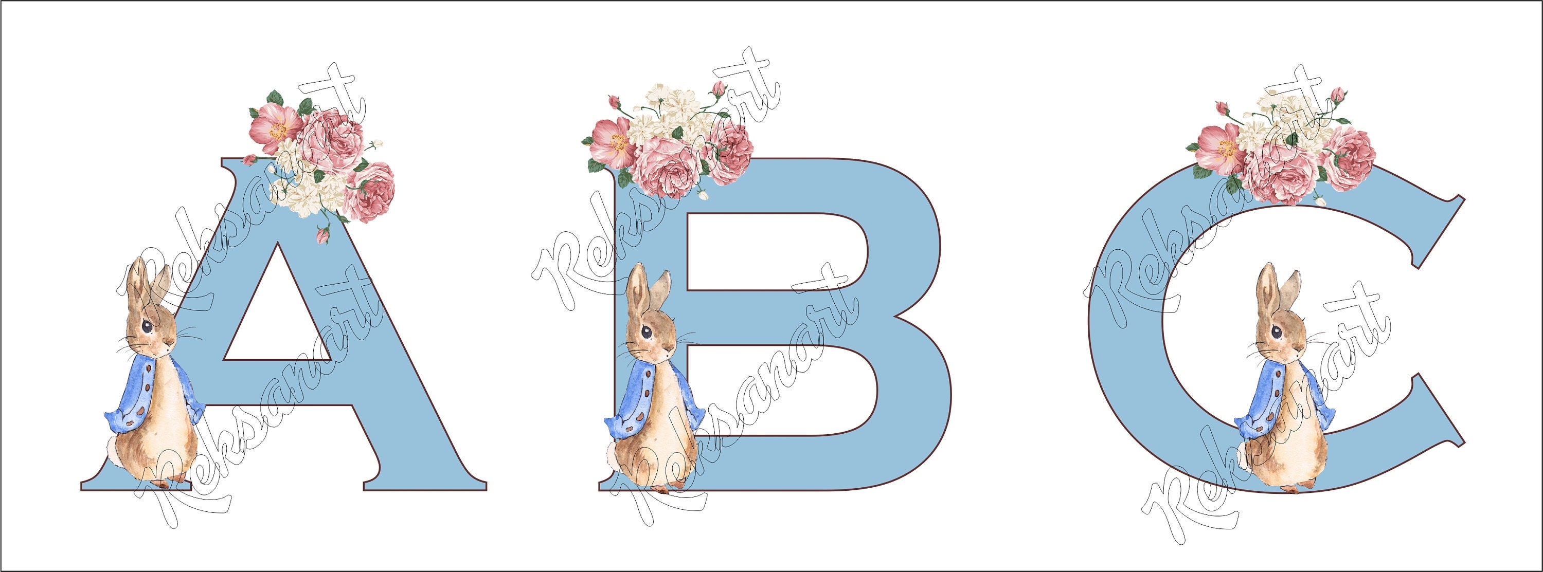 Bunny Rabbit Alphabet, Clipart, Digital Download , Pdf and Svg - Etsy ...