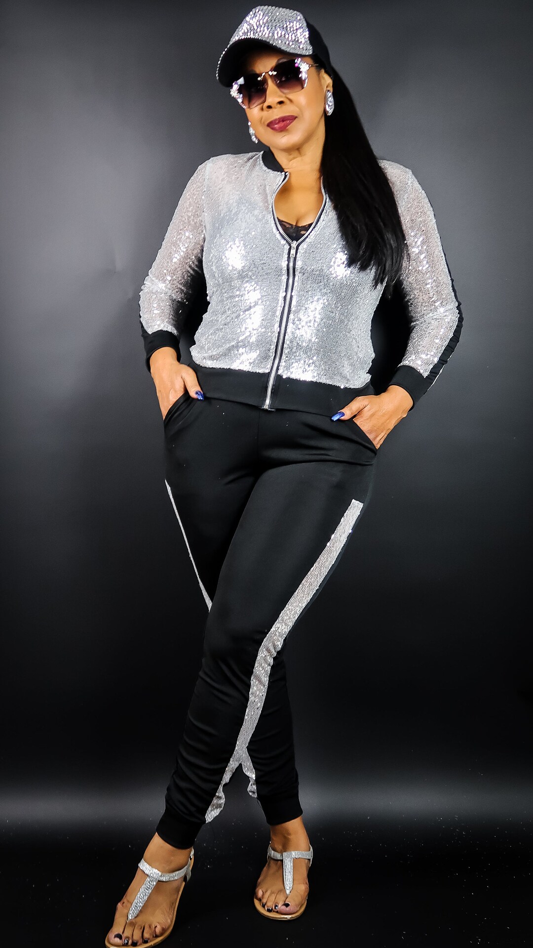 2 Piece Sequin Jogger Set - Etsy