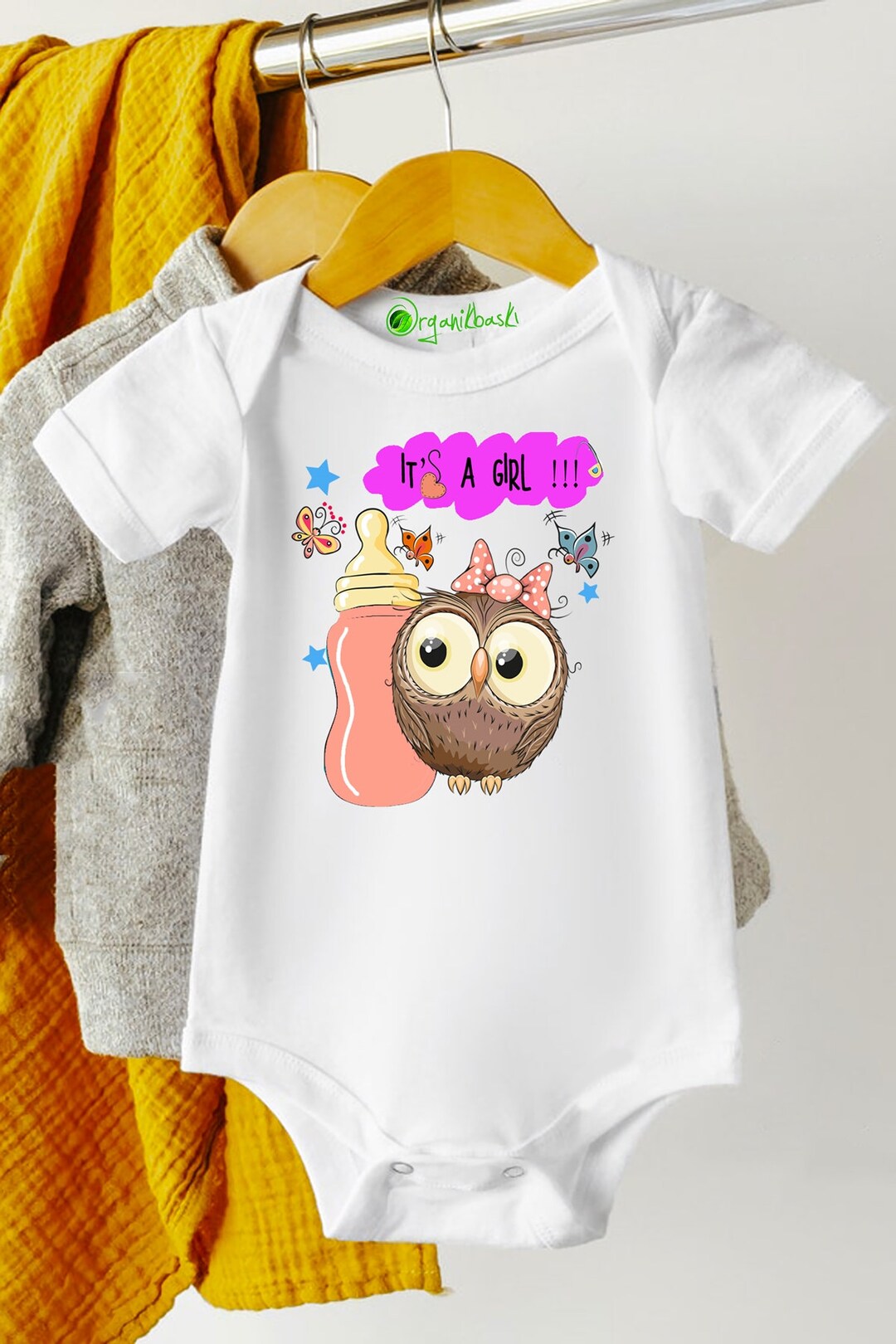 It's A Baby Girl Onesie, Baby Onesie, White Baby Bodysuit, Personalized ...