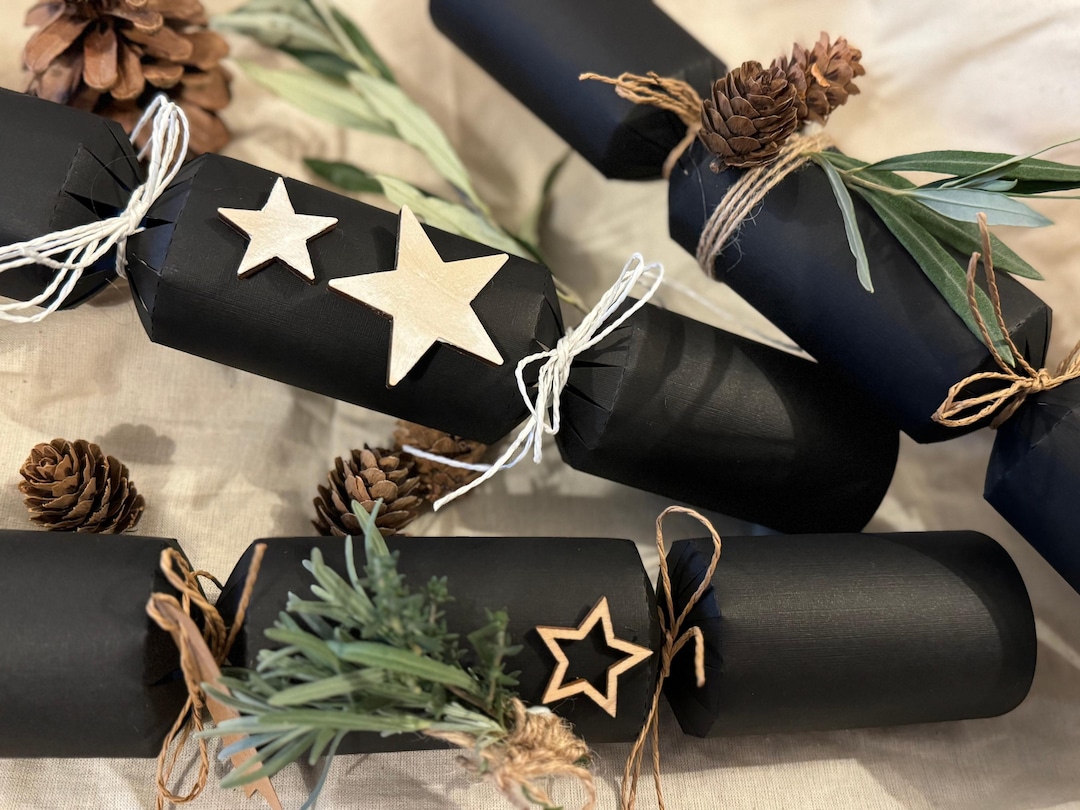 DIY Black Christmas Cracker Kit: Plastic Free, Seed Paper Joke. - Etsy UK
