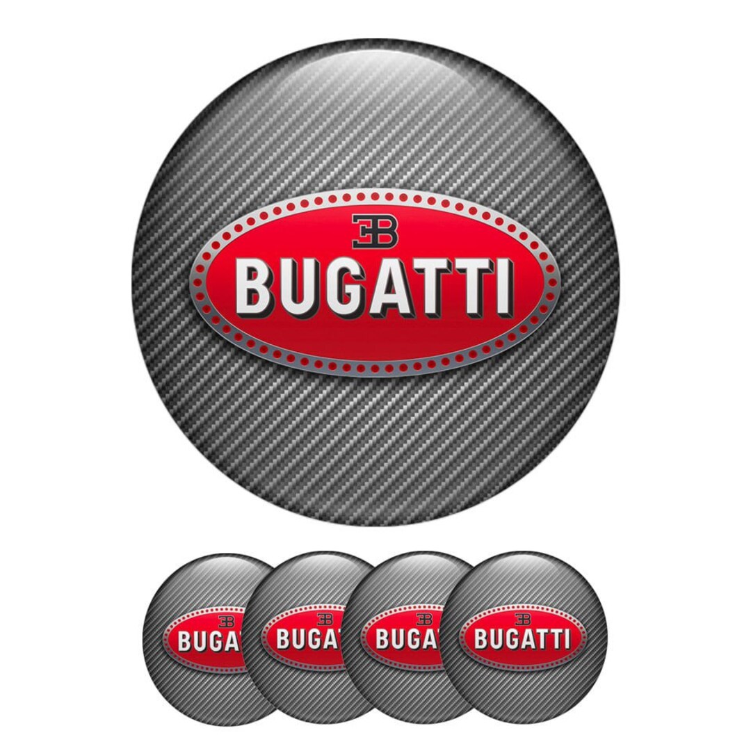 Bugatti Domed Logo Car Wheel Center Hub Emblem ,4pcs Set All Sizes ...