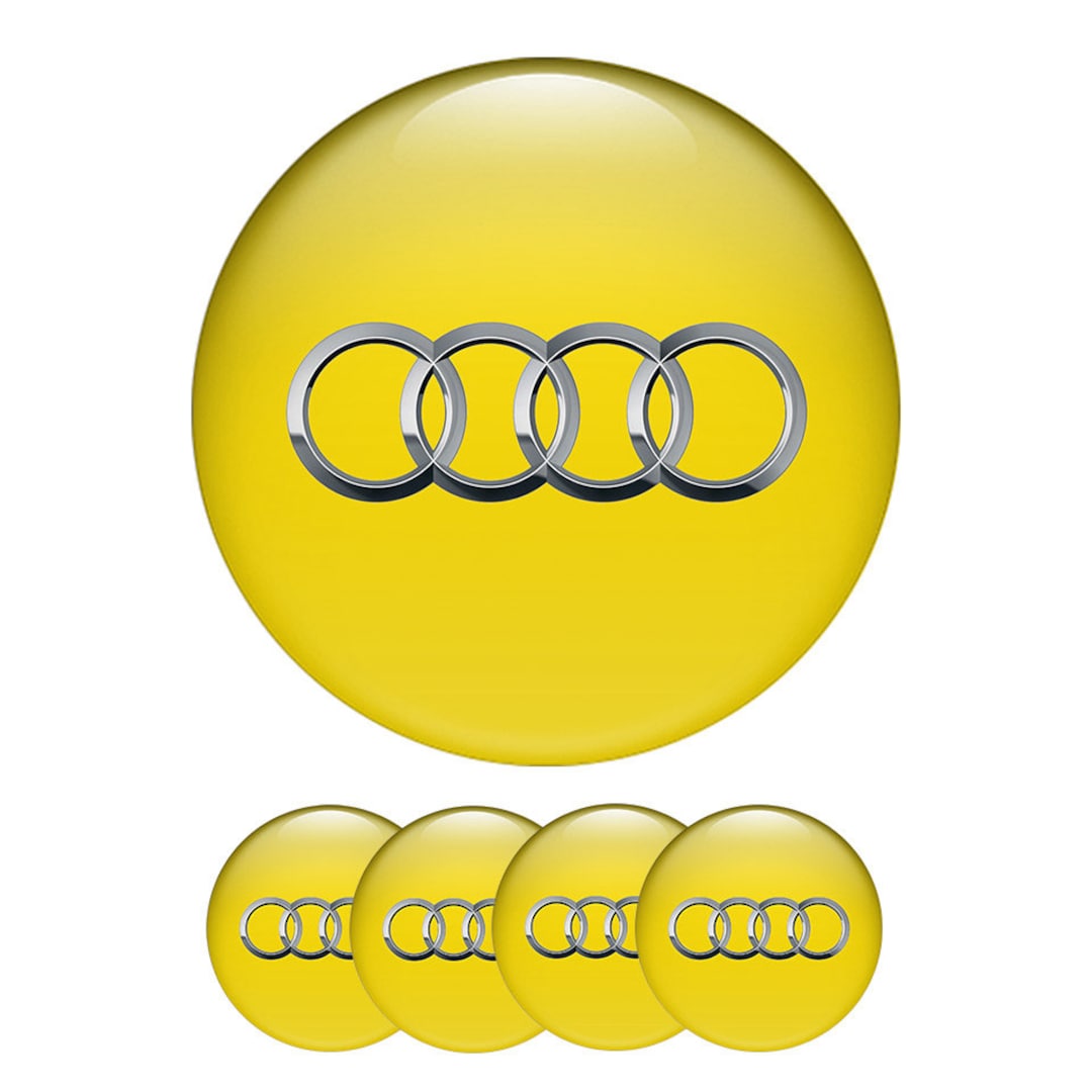 Audi Yellow Edition Car Wheel Center Hub Emblem 4pcs Set - Etsy