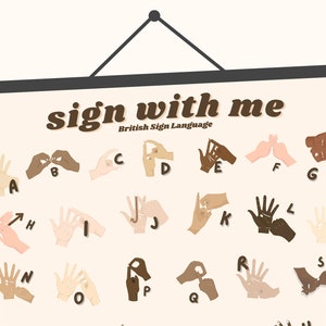 British Sign Language Poster for Kids & Adults | Educational BSL Print ...