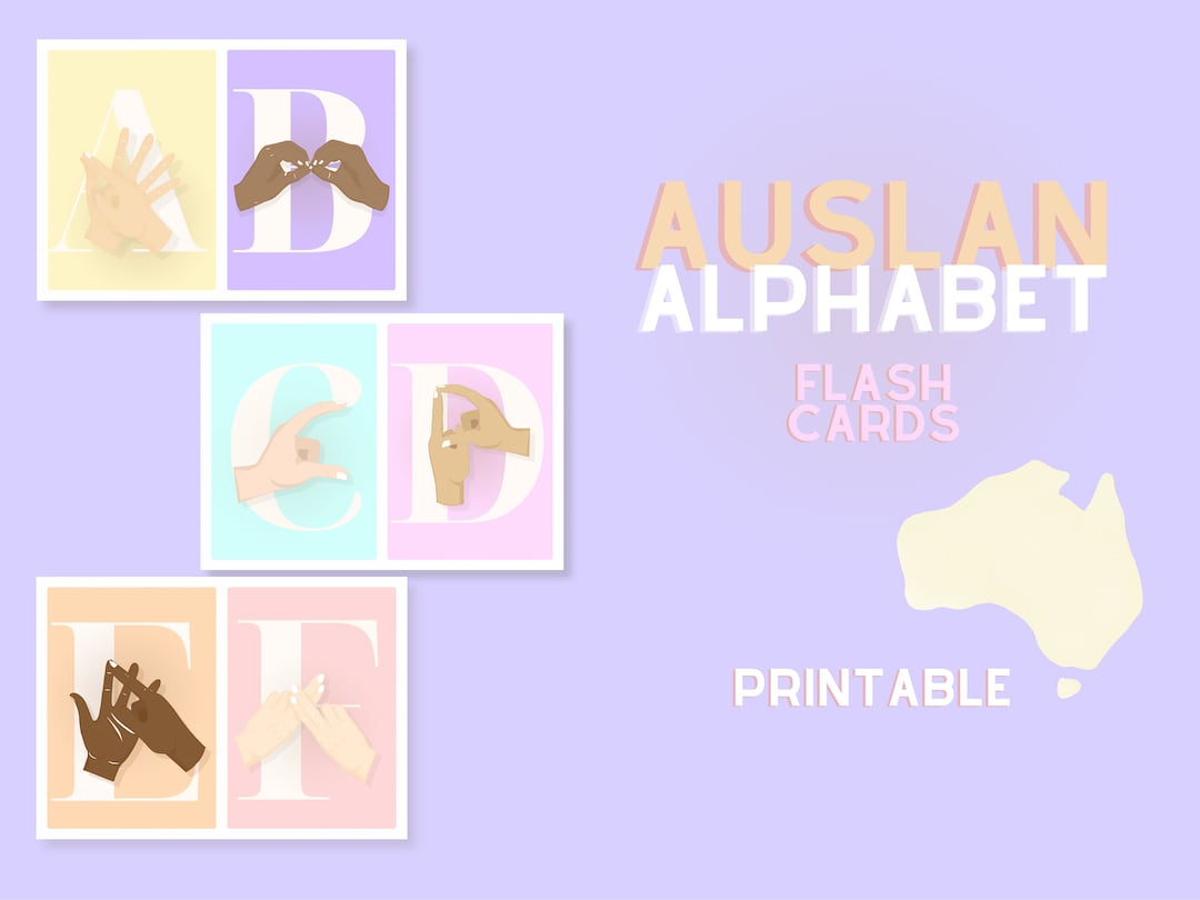 Printable AUSLAN Flashcards and Posters Digital Download - Etsy Canada