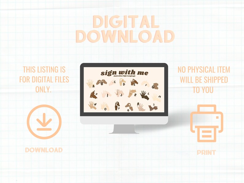 Australian Sign Language Poster for Kids & Adults | Educational AUSLAN ...