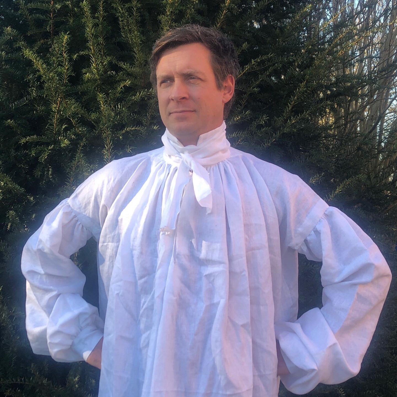 Mens 18th Century Shirt in White Linen. Hand Sewn - Etsy