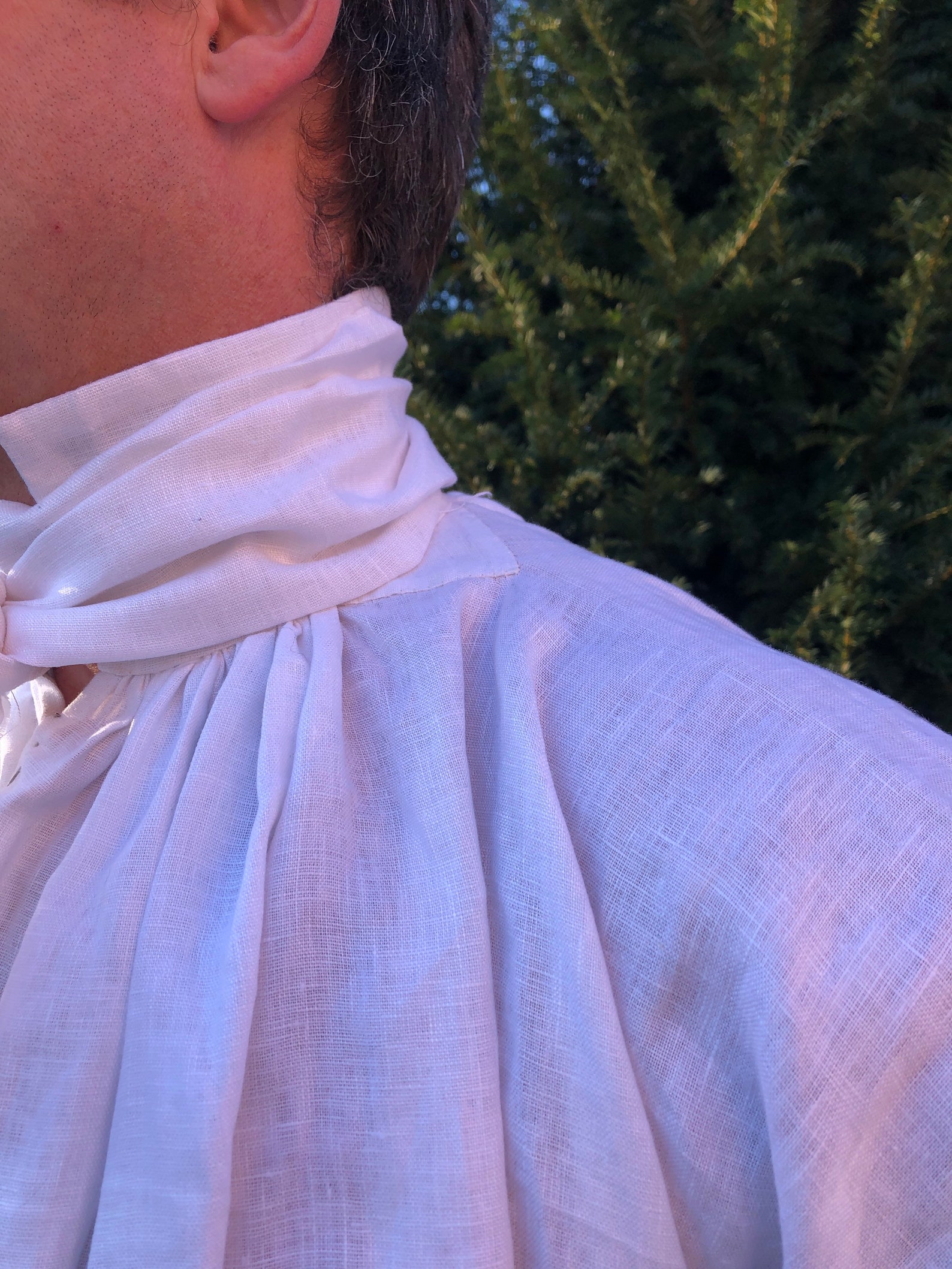 Mens 18th Century Shirt in White Linen. Hand Sewn - Etsy