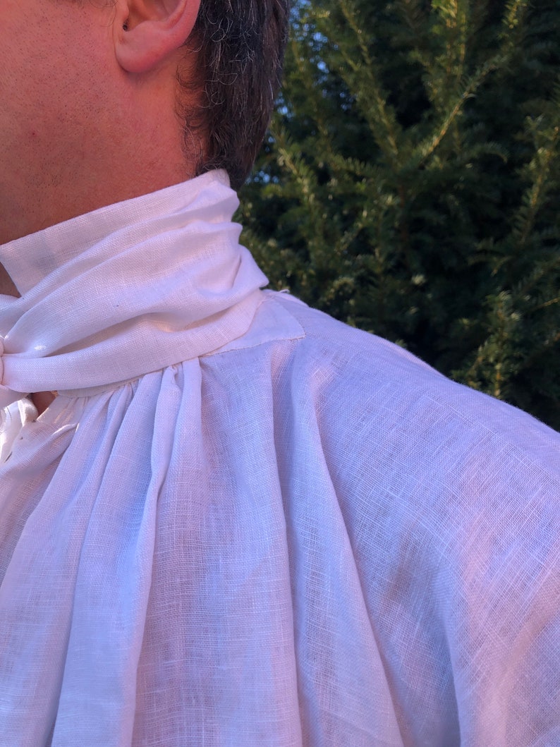Mens 18th Century Shirt in White Linen. Hand Sewn - Etsy