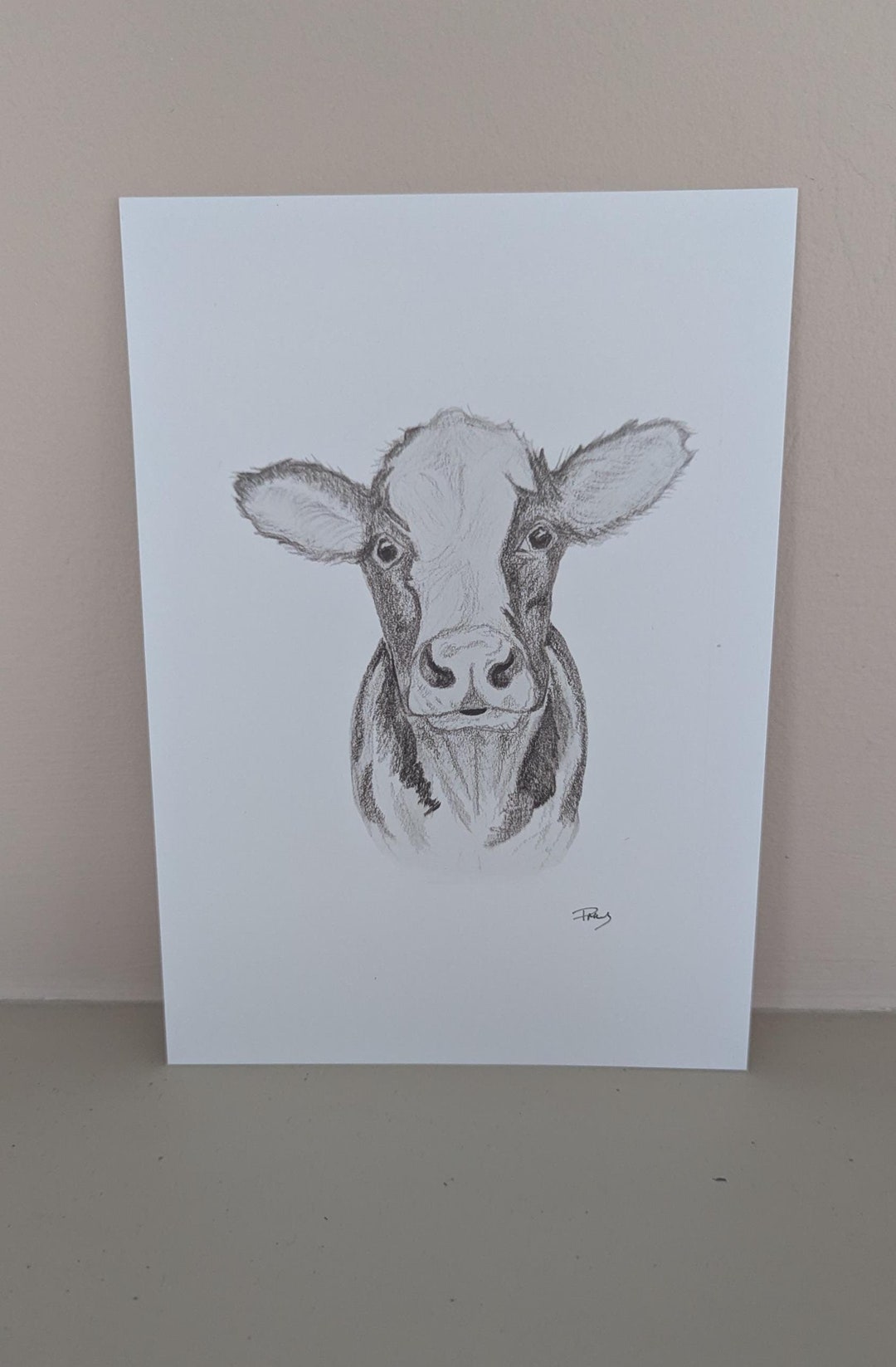 Hand-drawn Limited Edition Cow Print | Irish Artist - Etsy