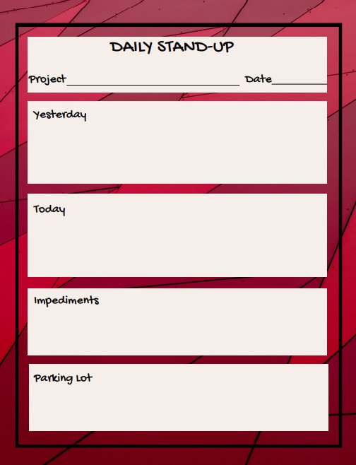 Daily Stand-up Planner Template - Etsy