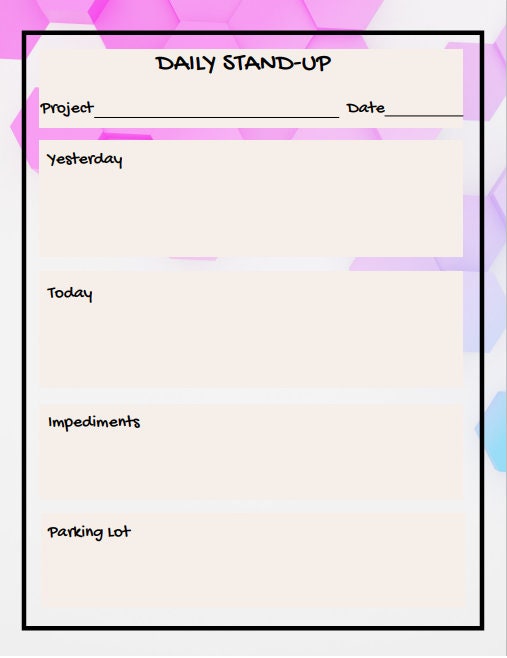 Daily Stand-up Planner Template - Etsy