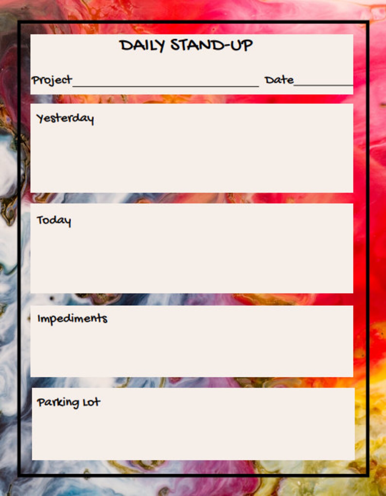 Daily Stand-up Planner Template - Etsy