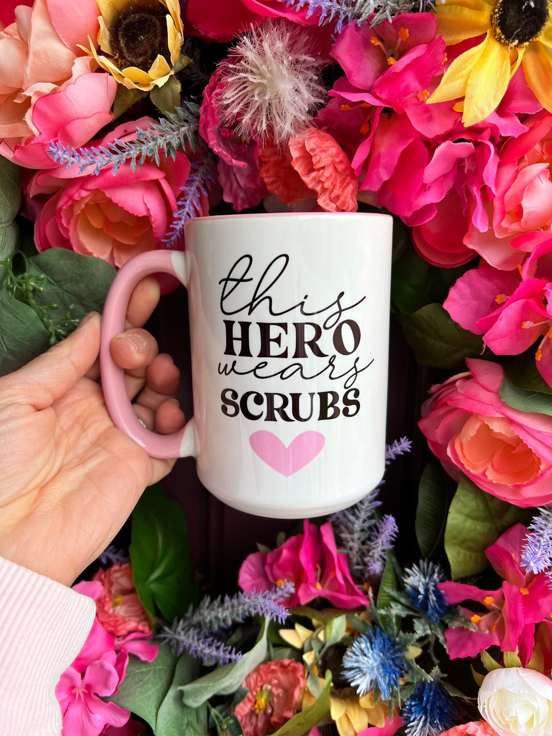 This Hero Wears Scrubs | Nurse Mug | Mug for Nurse | Nurses Mug | Mug ...