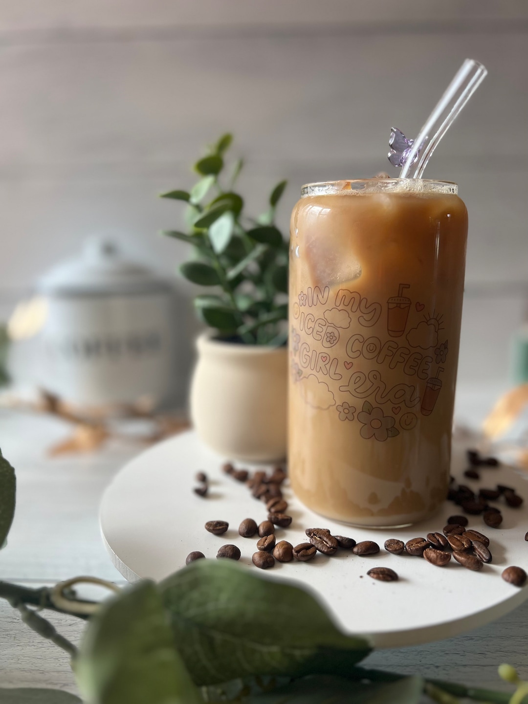 In My Iced Coffee Girl Era Glass Can | Cute Coffee Cup | Iced Coffee ...