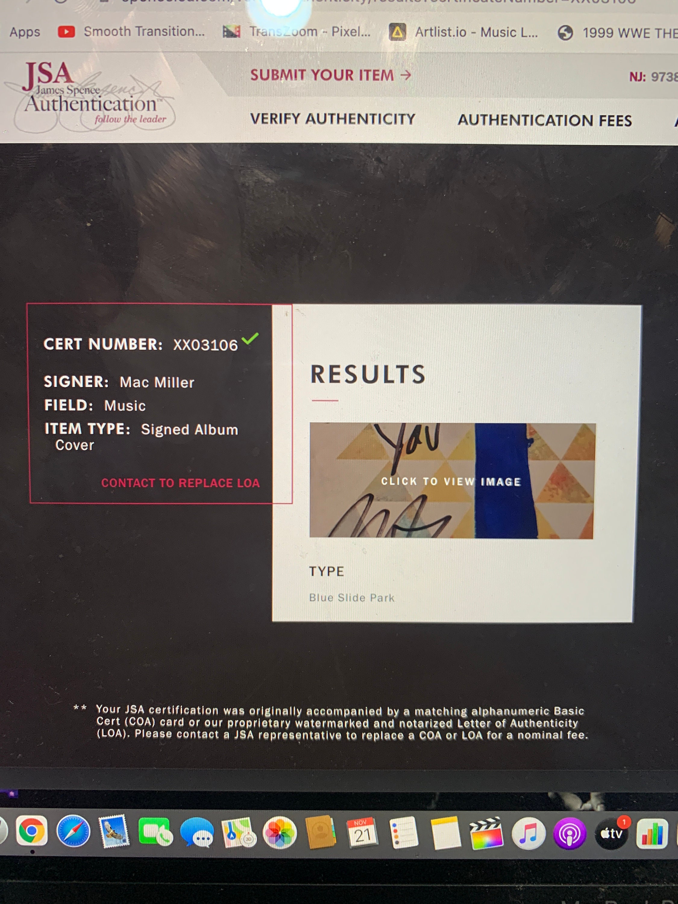 Mac Miller SIGNED Blue Slide Park Vinyl JSA Authenticated - Etsy