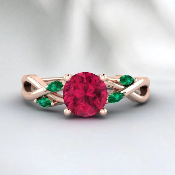 Emerald Ruby Ring - Etsy
