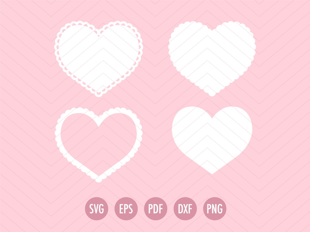 Simple and Scallop Hearts Cut File for Valentines Day. Works With ...