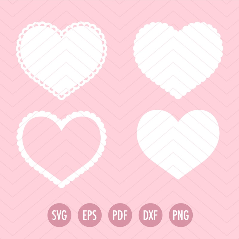 Scalloped Heart Died - Etsy