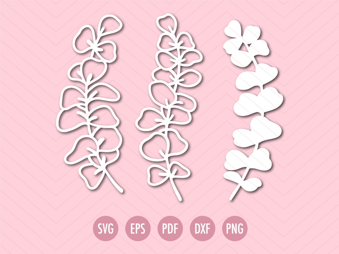 Eukalyptus Ast Clipart, SVG Plotterdatei. Funktioniert mit Cricut und als Lasercut-Datei ...