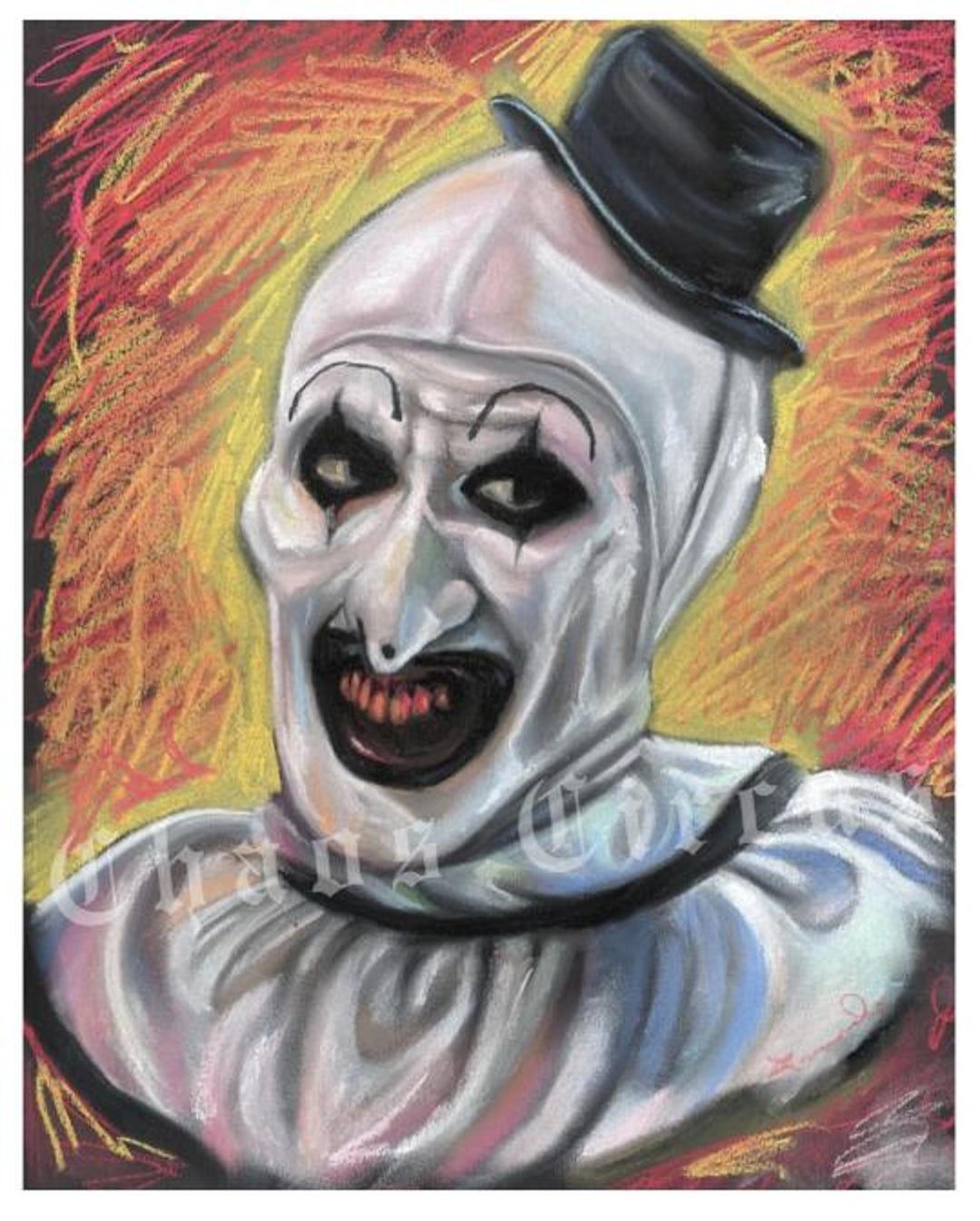 Terrifier Art the Clown Print Soft Pastel Portrait Prints Horror Art ...
