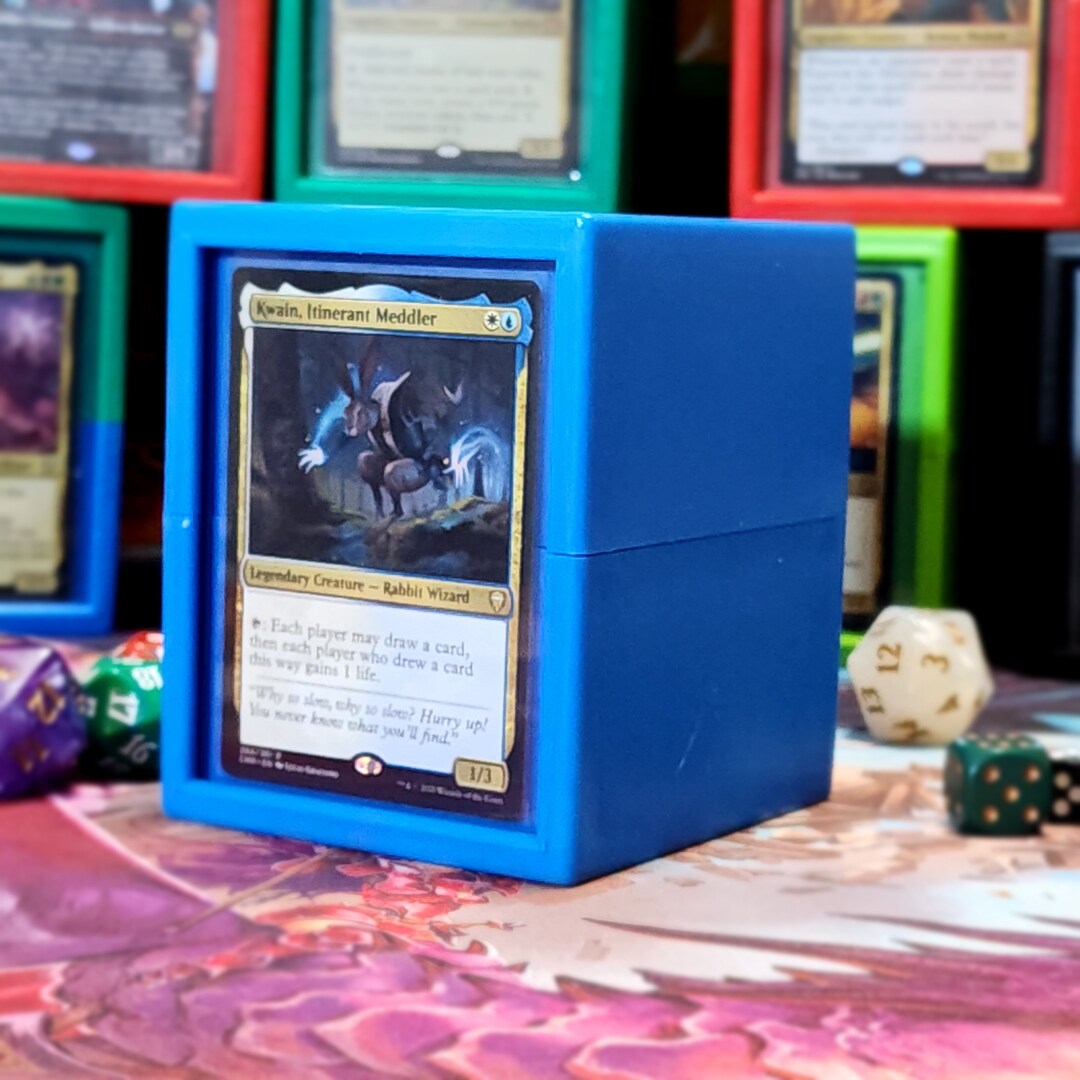 MTG Commander Display Deck Box 100+ Blue Double Sleeved for Trading ...