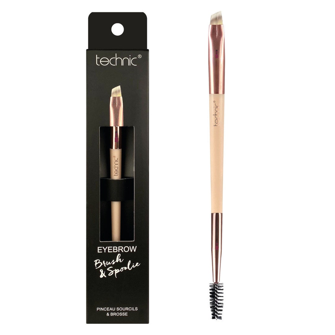 Technic Duo Slanted Eyebrow Brush and Brow Spoolie Groomer Applicator ...