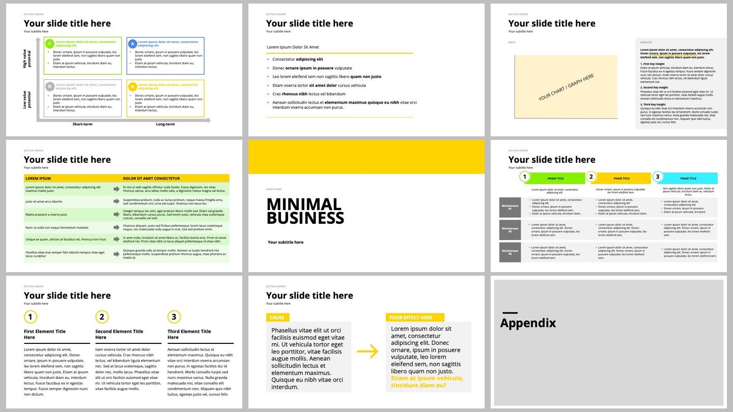 Minimal Business Powerpoint Template - Etsy