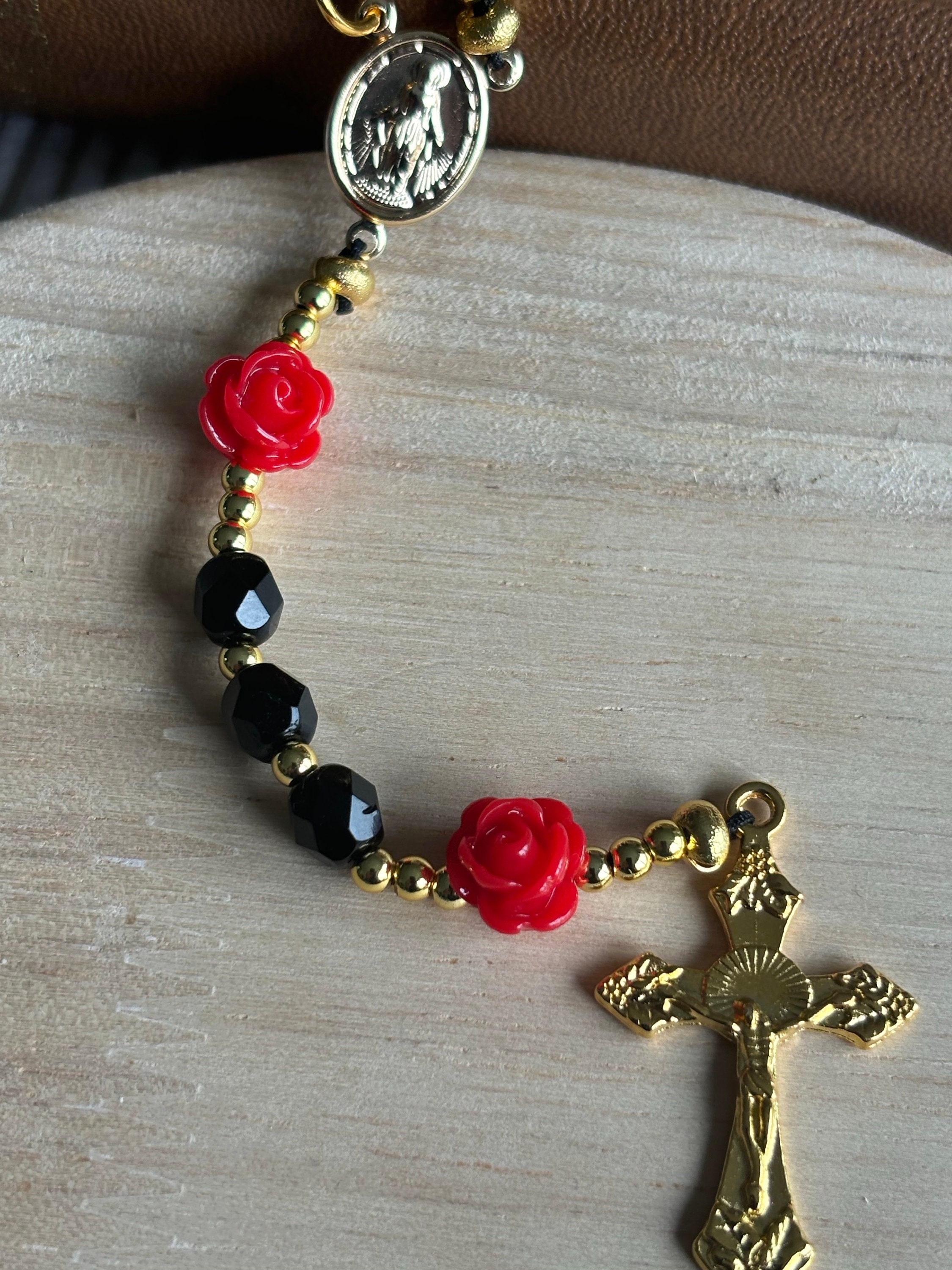 Christian Rosary, Christian Rosary, Black Bead Rosary, Red Rose Rosary ...