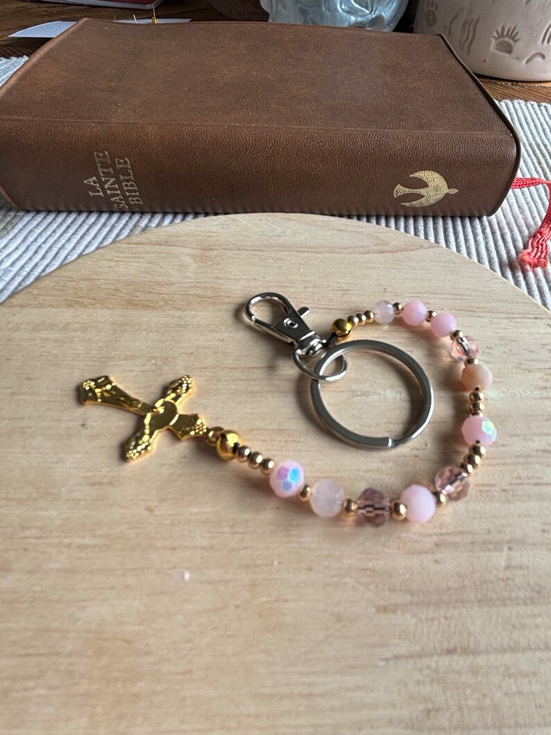 Rosary Key Ring, Rosary Key Ring, Christian Key Ring, Religious Key ...