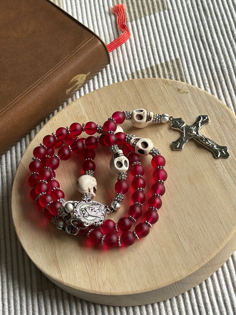 Christian Rosary, Christian Rosary, Ivory Red Rosary, Skull Rosary ...