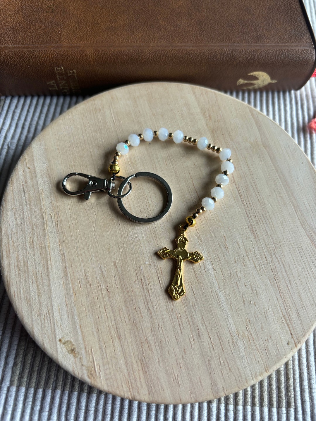 Rosary Key Ring, Rosary Key Ring, Christian Key Ring, Cross Key Ring ...