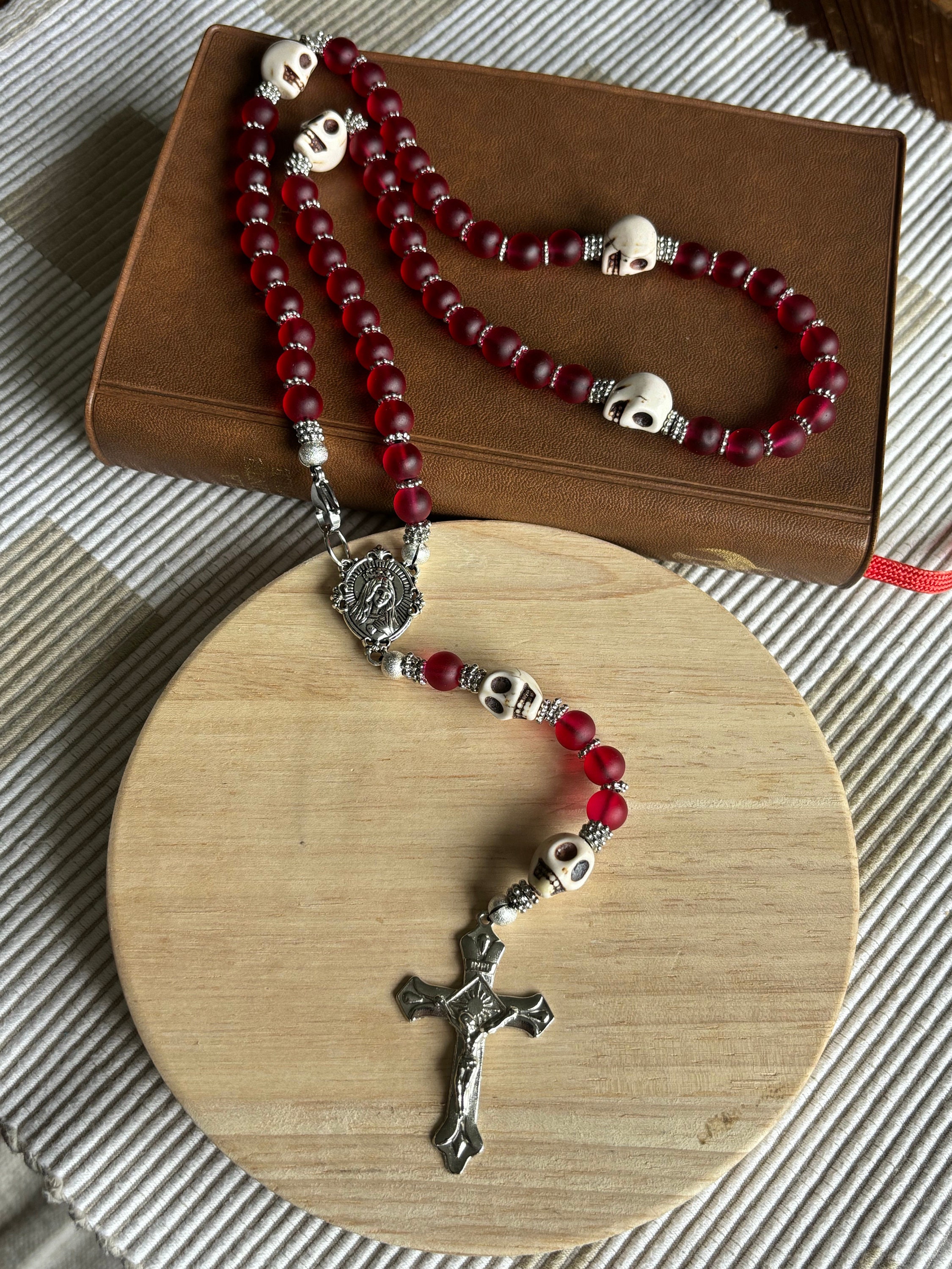 Christian Rosary, Christian Rosary, Ivory Red Rosary, Skull Rosary ...
