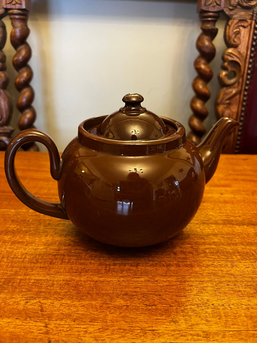 Vintage Rockingham Brown Glazed Teapot by Alcock, Lindley and Bloore ...