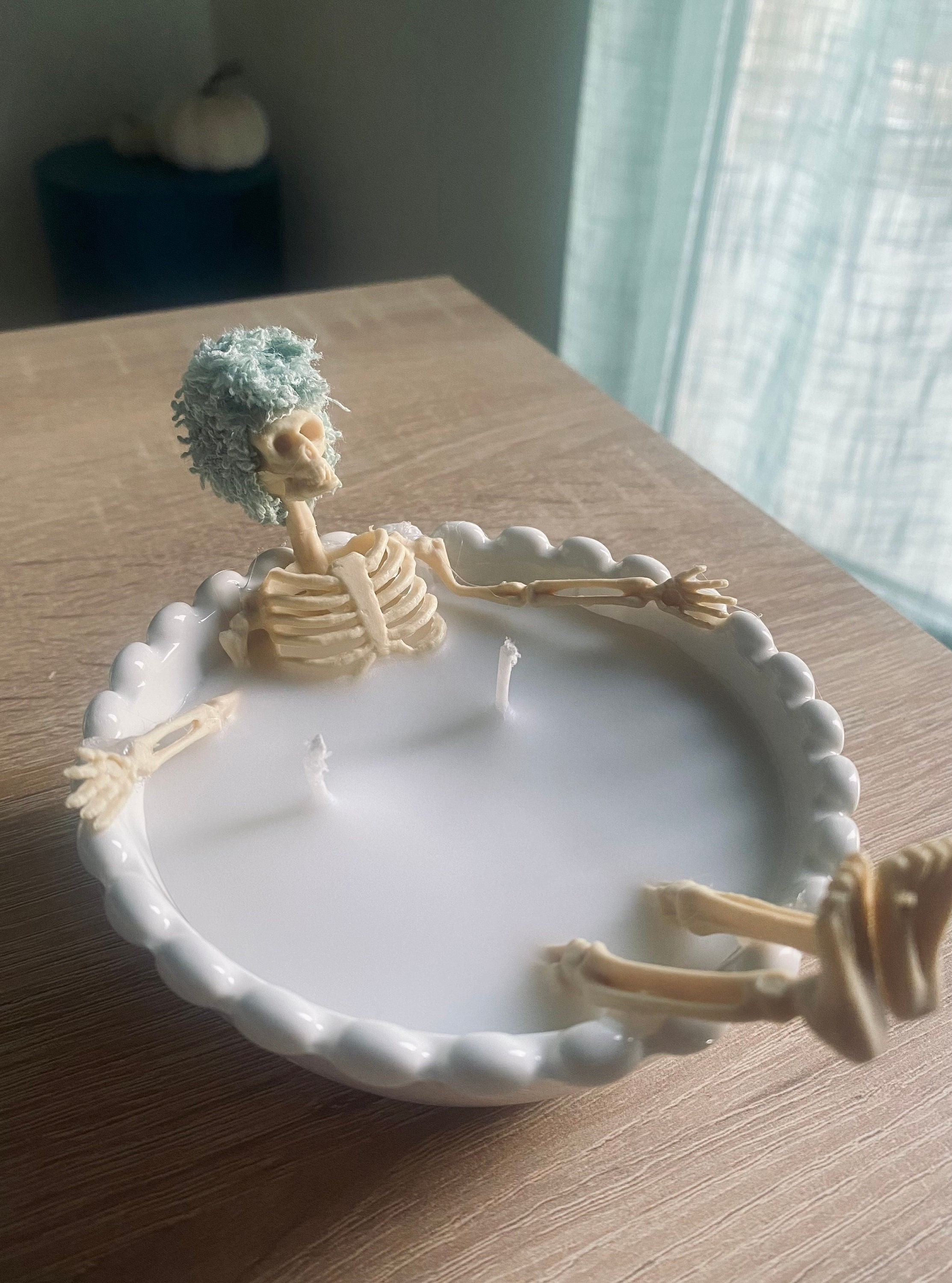 Halloween Skeleton in a Bath Tub Candleskeleton Candle - Etsy