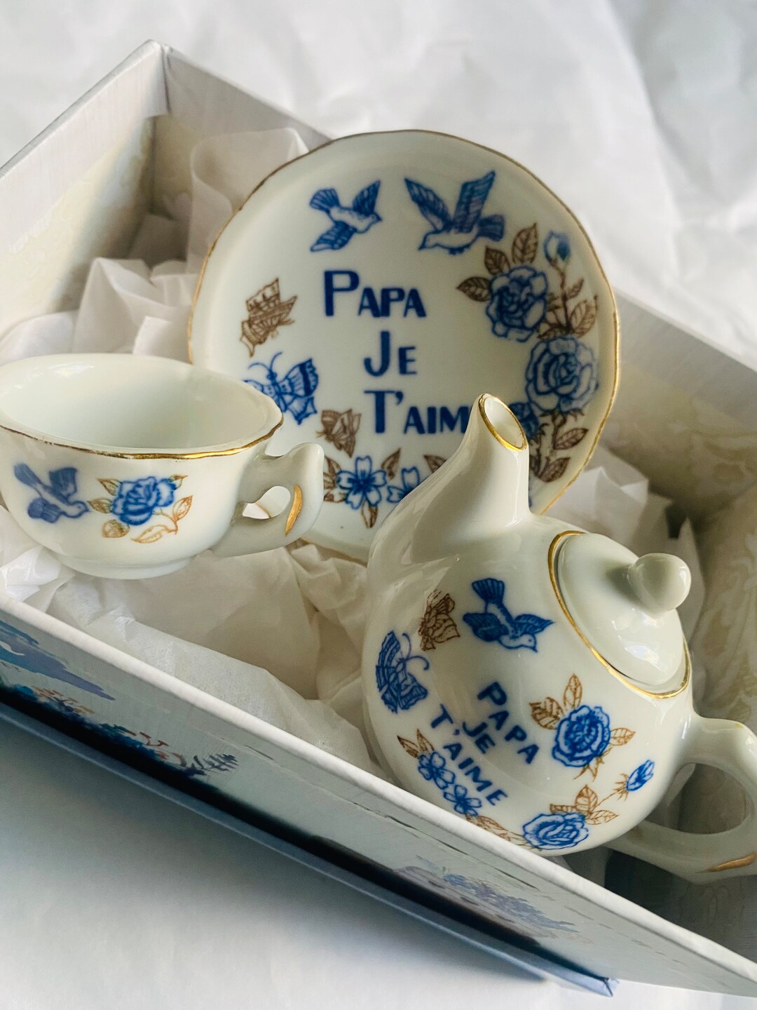 Vintage Miniature Tea Cap Set Antique Miniature Porcelain Tea Set ...