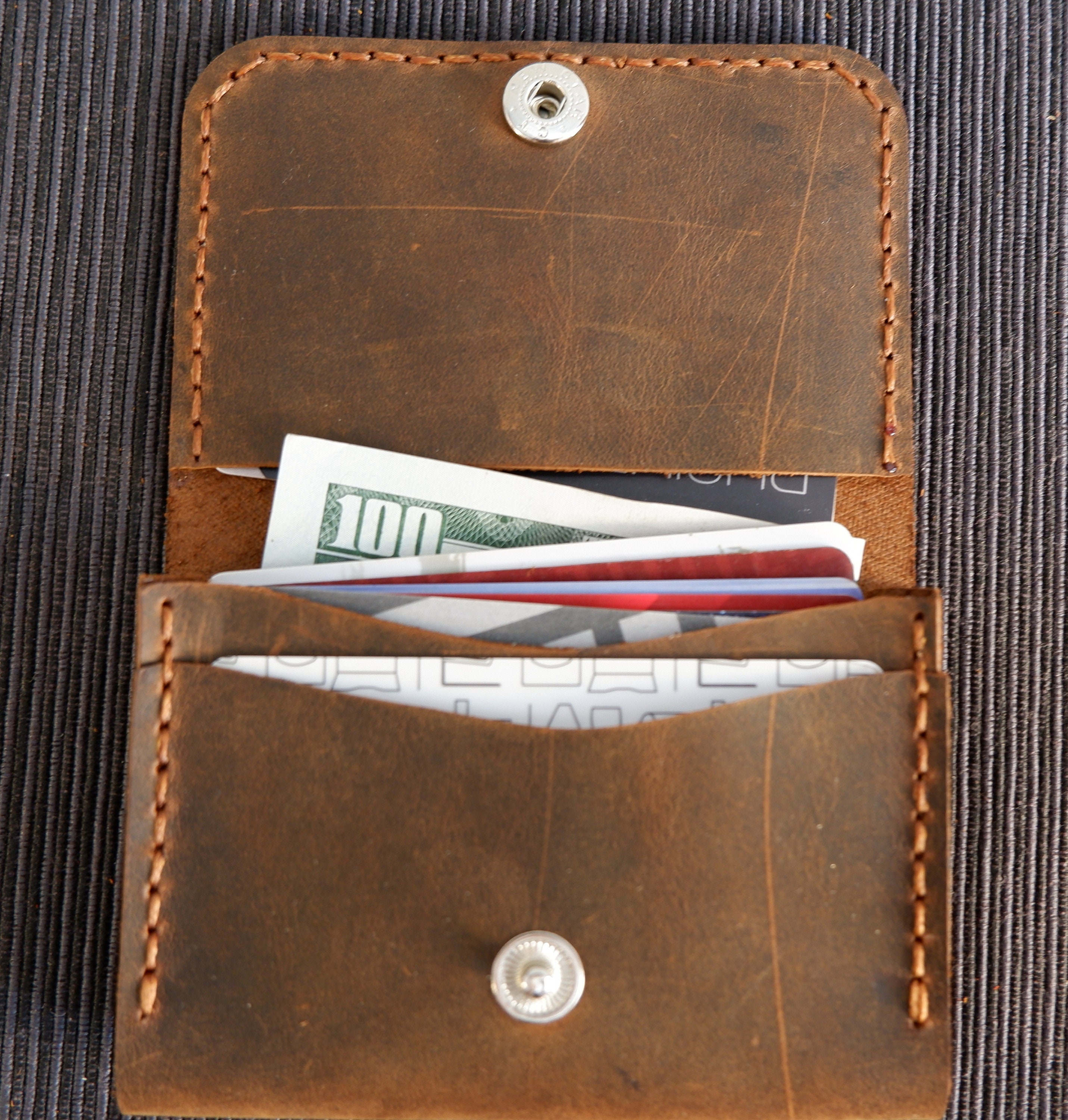 Crazy Horse Leather Card Holderpersonalized Leather Card - Etsy
