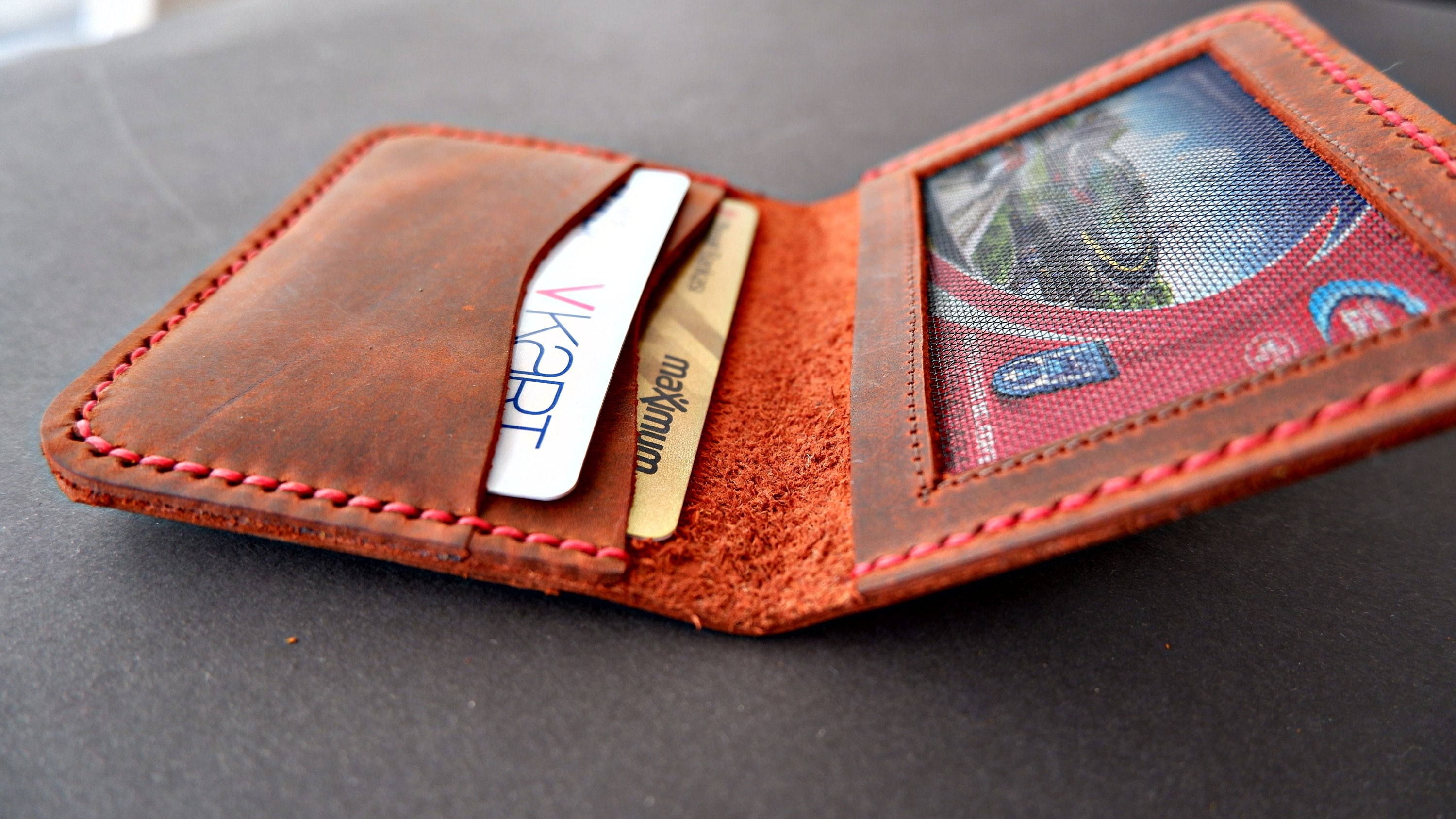 Personalized Leather Id Card Holder With Id Window leather - Etsy