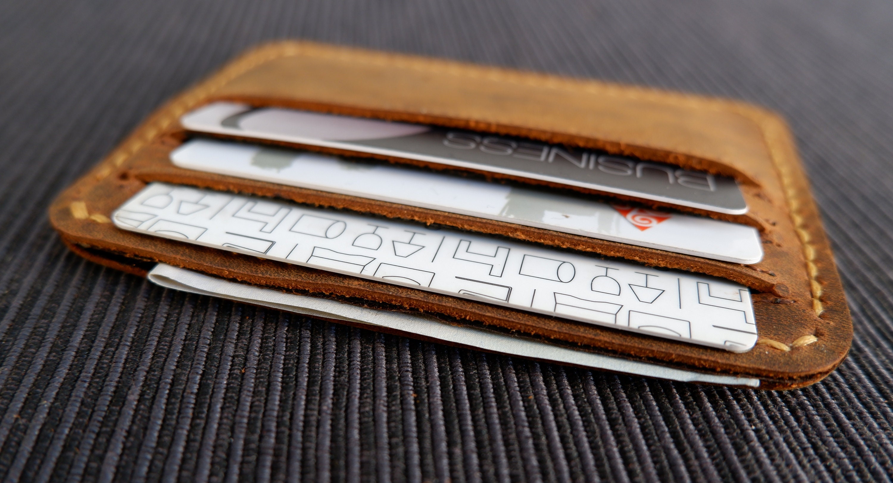 Personalized Leather ID Card Holder, Slim Wallet - Etsy