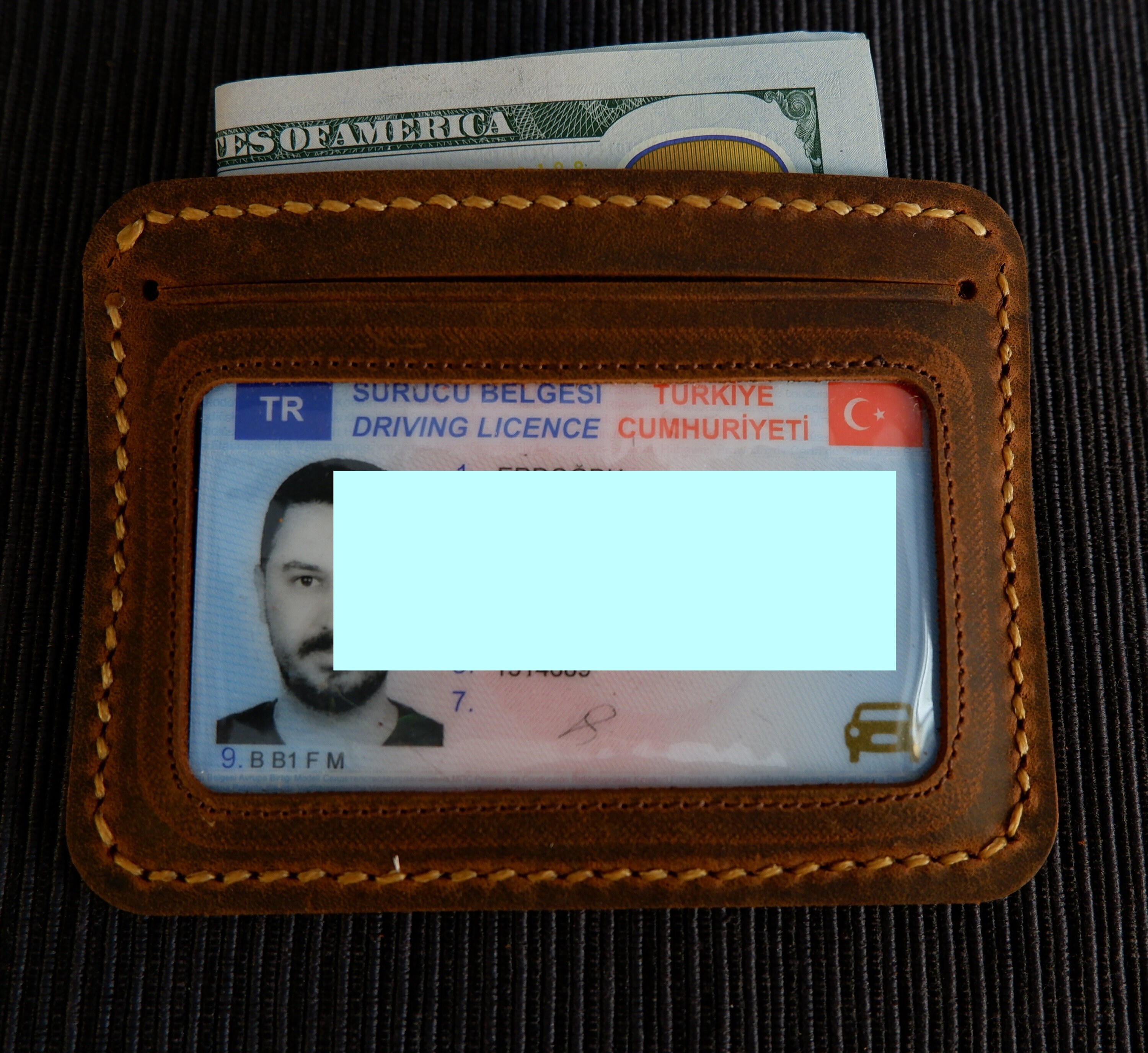 Personalized Leather ID Card Holder, Slim Wallet - Etsy