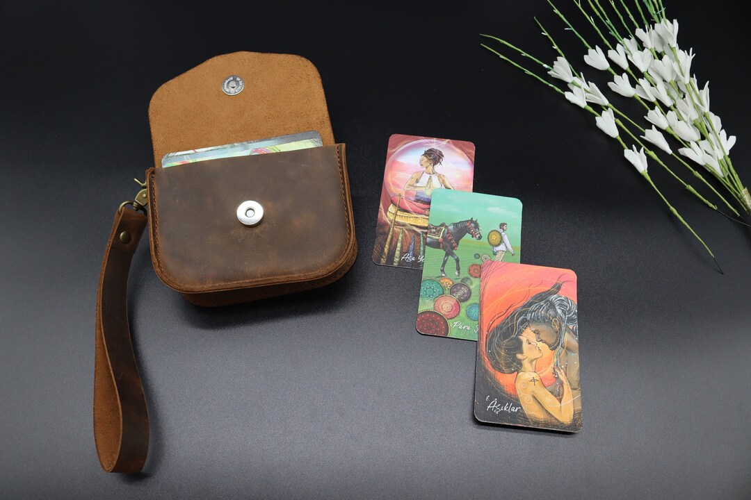 Handmade Brown Leather Tarot Card Holder, Personalized Tarot Case - Etsy