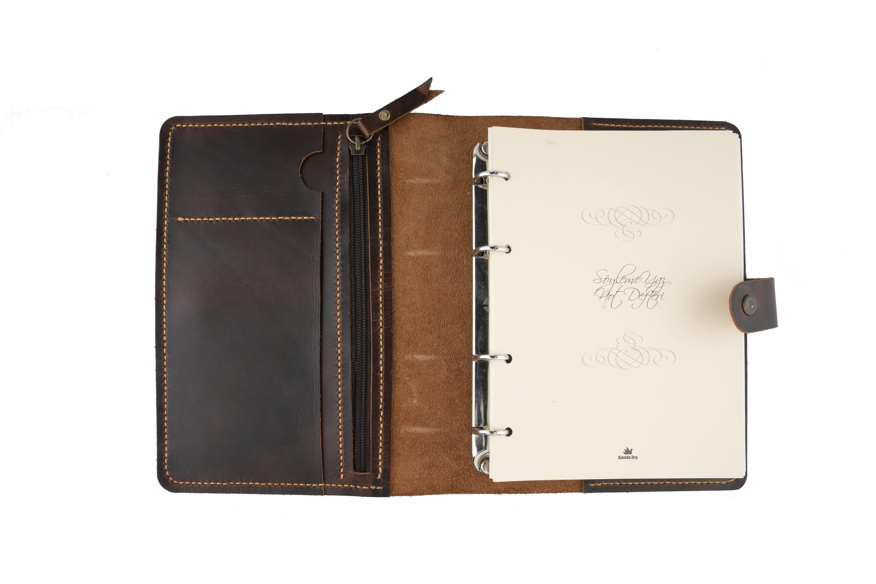 Personalized Size A5 4 Ring Leather Refillable Planner Binder,engraved ...