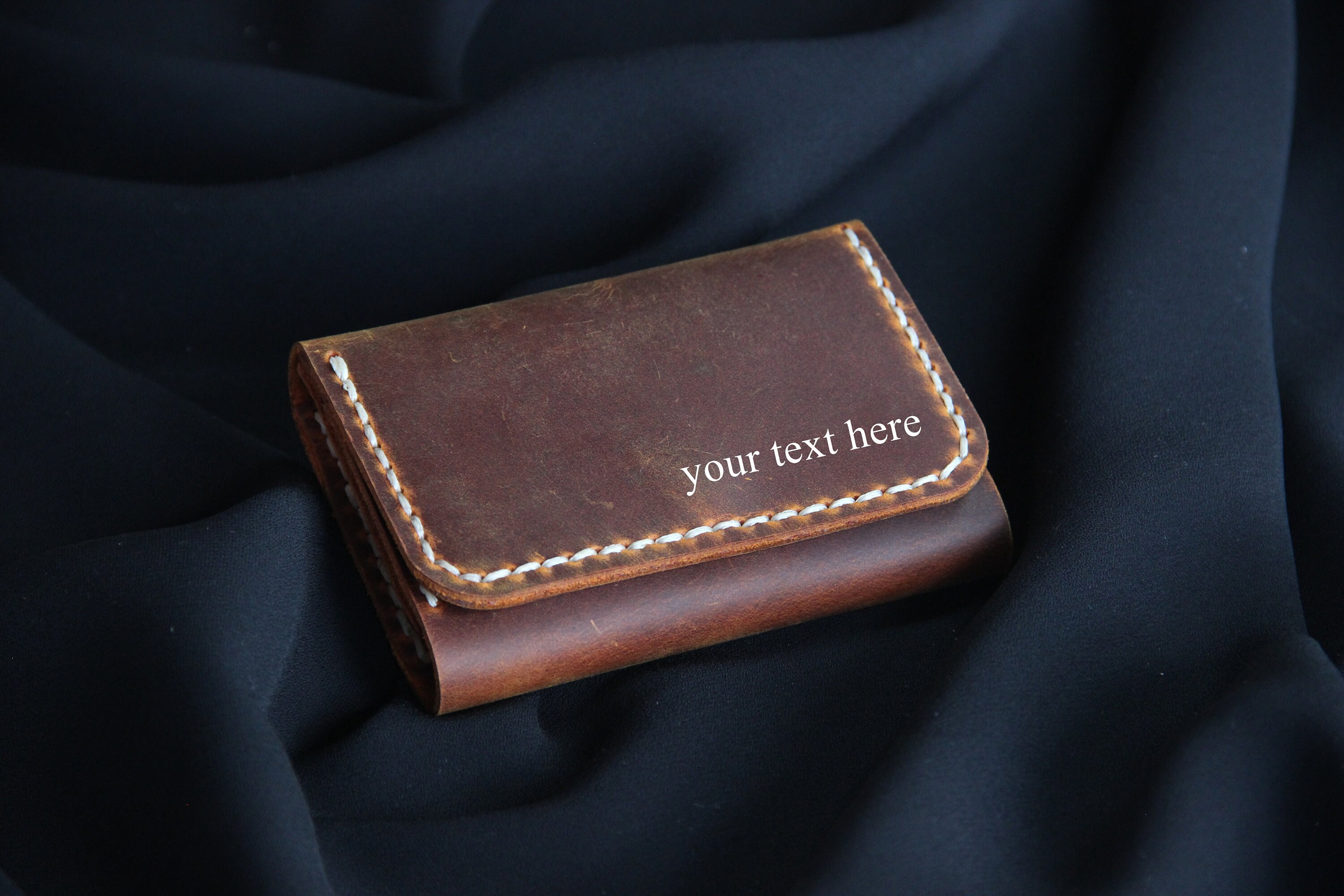Crazy Horse Leather Card Holderpersonalized Leather Card - Etsy