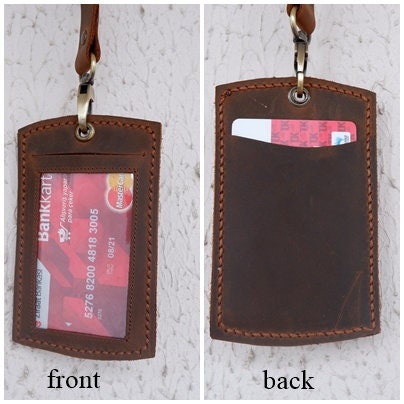 Personalized Leather Id Card Holder With Lanyard,custom Lanyard Card ...