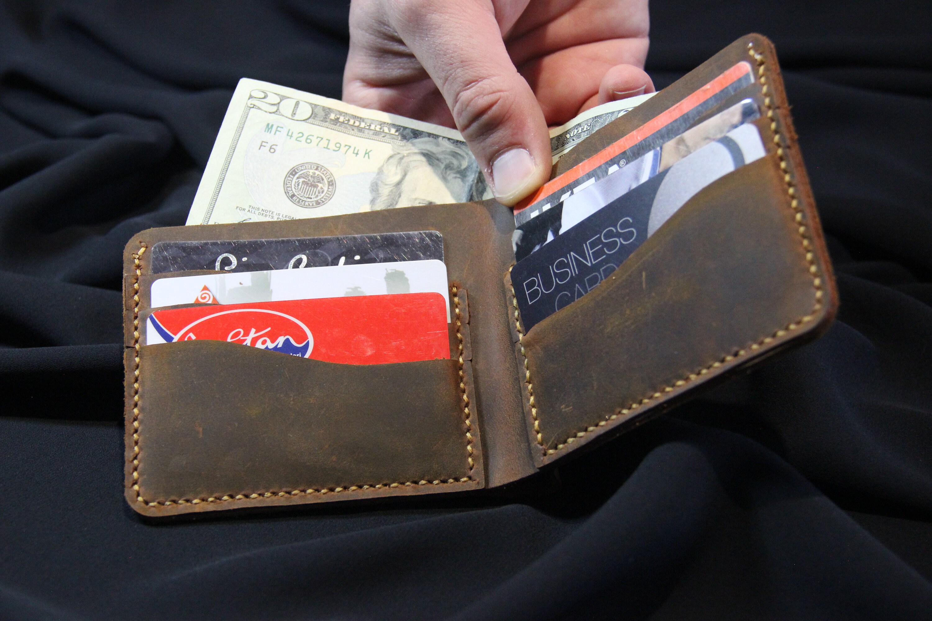 Personalized Full Grain Leather Bifold Wallet,engraved Leather Mens ...