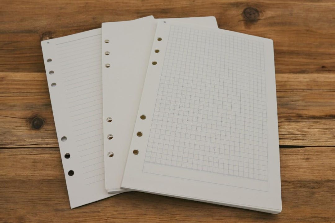 6 Holes Refill Paper for A5 Ring Binder Journal Notebook, Pack of 50 ...