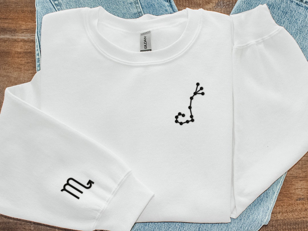 Scorpio Embroidered Crewneck Sweatshirt, Scorpio Astrology Gift ...