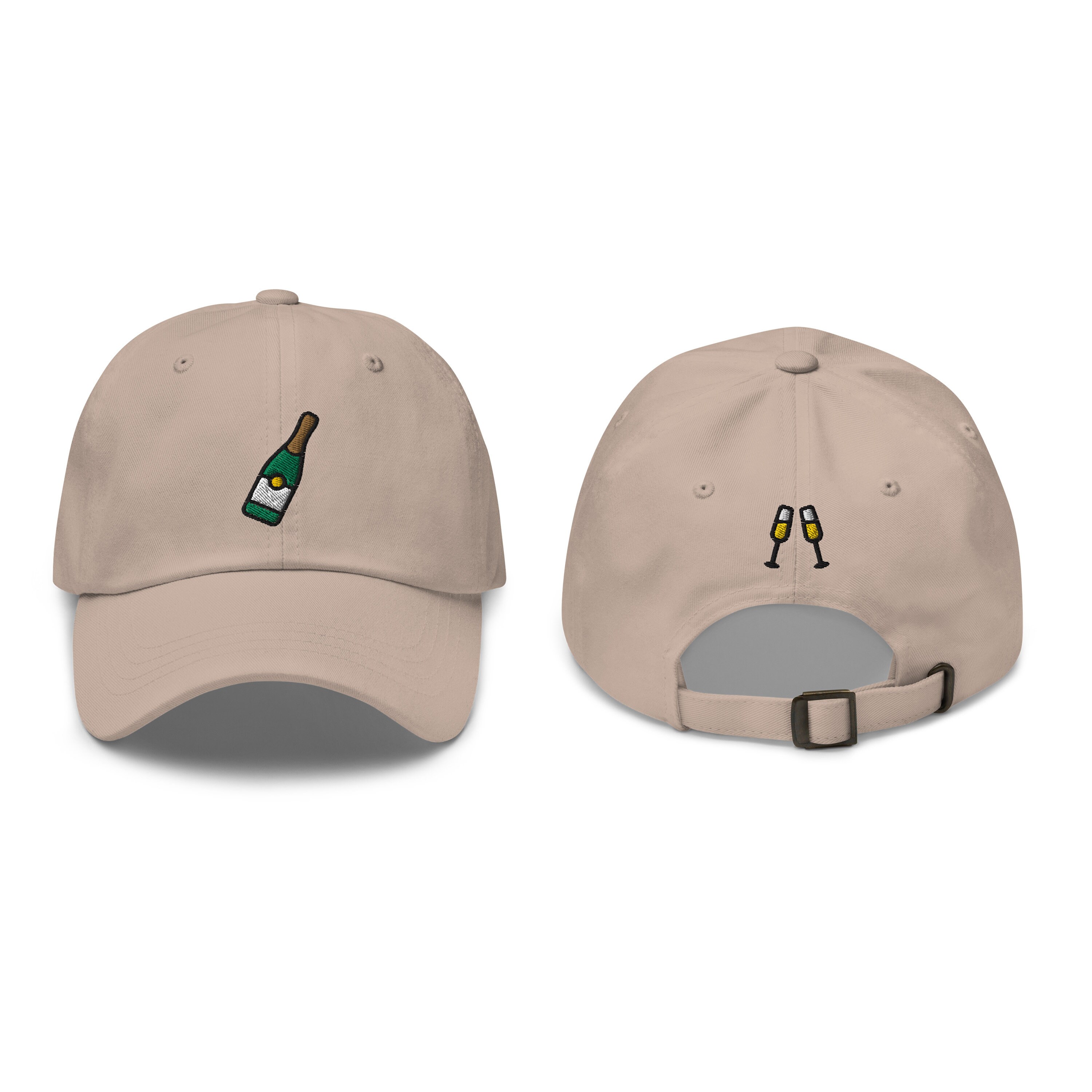 Champagne Embroidered Baseball Cap, Cute Embroidered Hat, Champagne ...