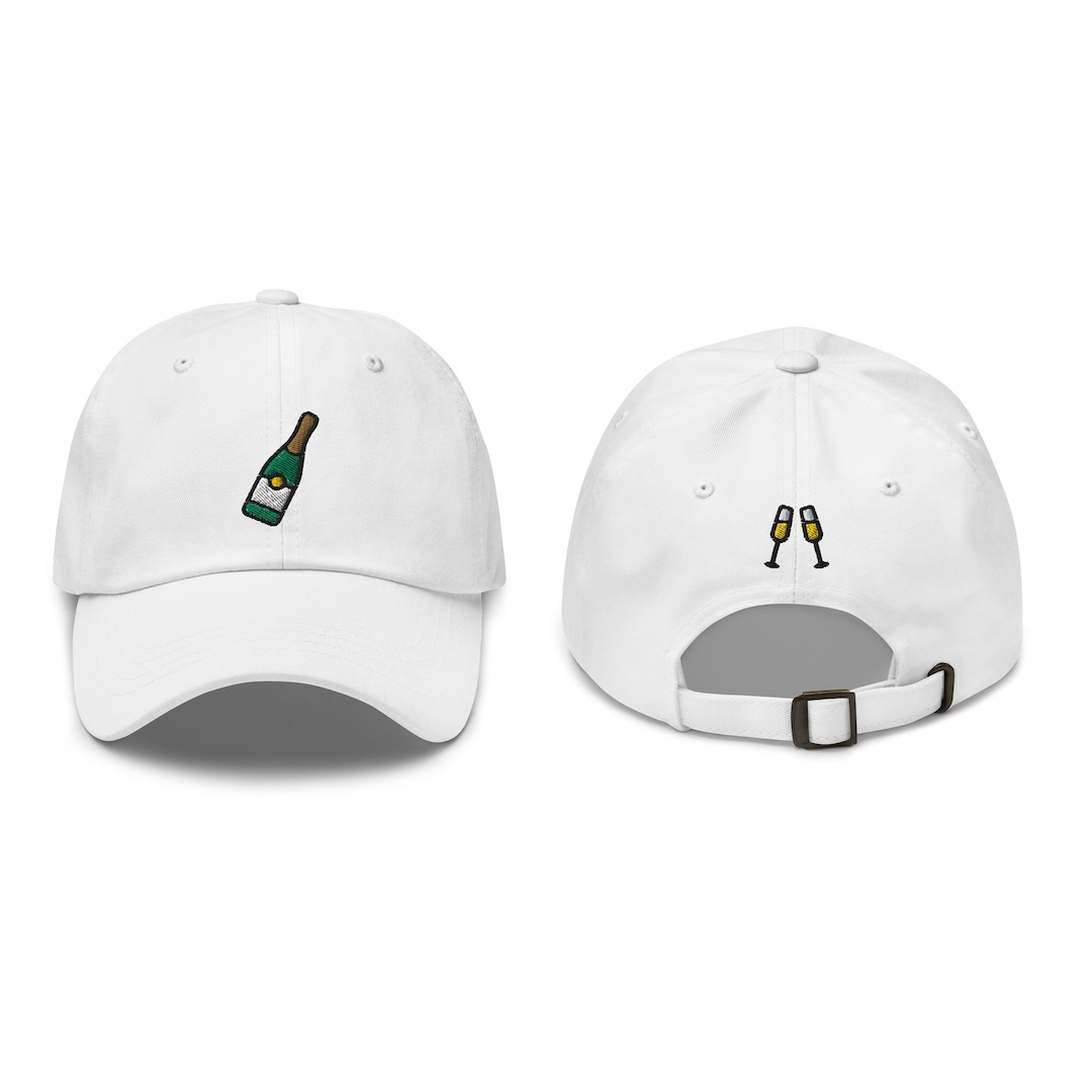 Champagne Embroidered Baseball Cap, Cute Embroidered Hat, Champagne ...