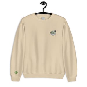 Matcha Embroidered Crewneck Sweatshirt With Sleeve Design - Etsy