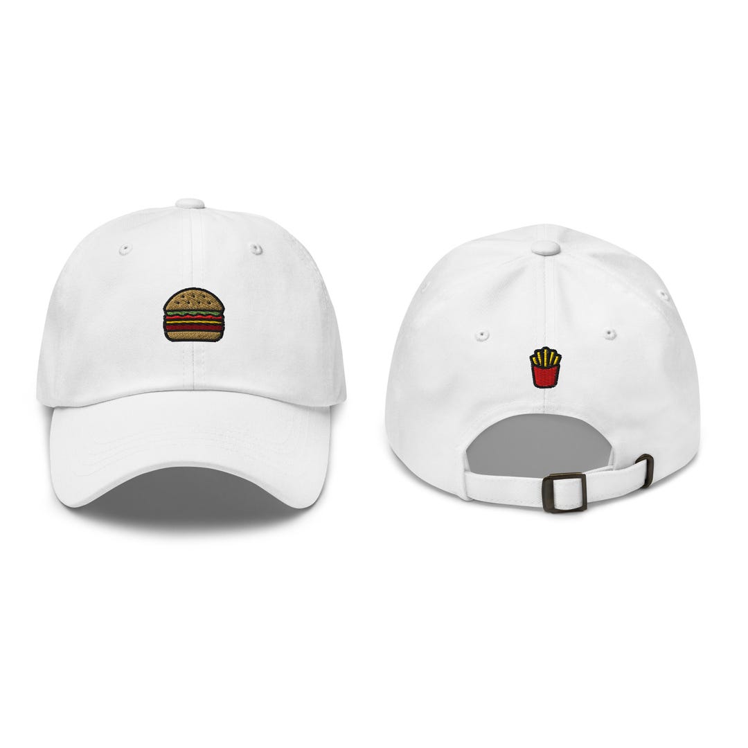Burger and Fries Embroidered Baseball Cap, Cheeseburger Gift ...